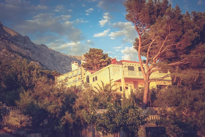 Beautiful Building at Sunset Stock Image - Image of golden, building ...