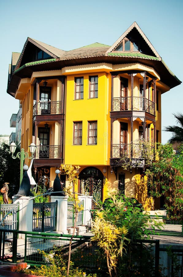 Beautiful Building in Yellow Colors Stock Image - Image of facade ...