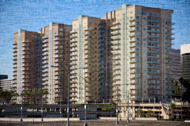 Modern Downtown City Of Long Beach Buildings Stock Image - Image of ...