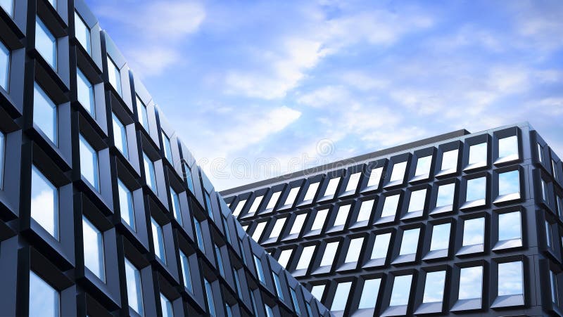 Beautiful Buildings Under Blue Sky with Clouds, Low Angle View Stock ...