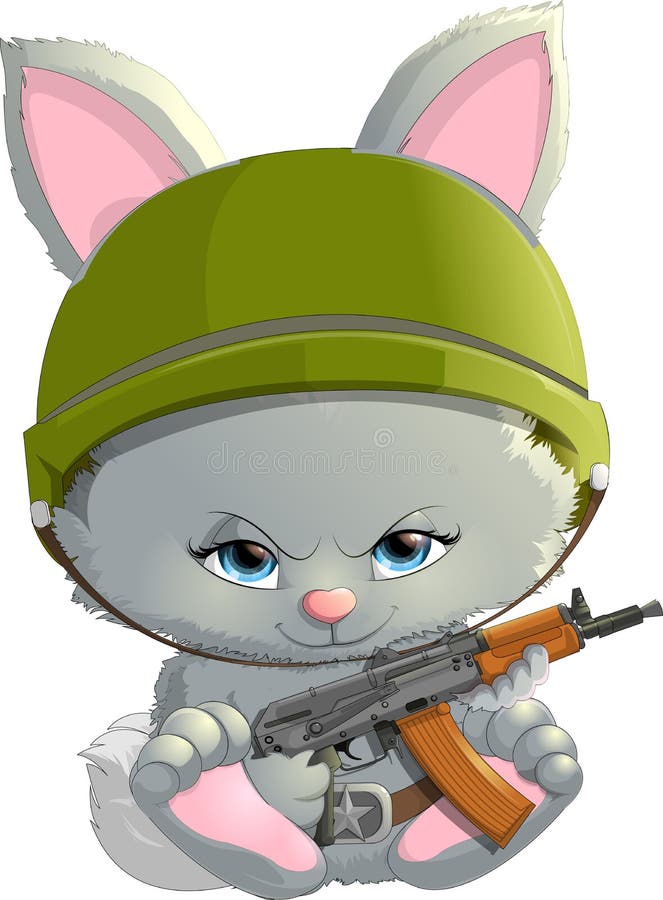 Beautiful Bunny with a Kalashnikov Stock Vector - Illustration of ...