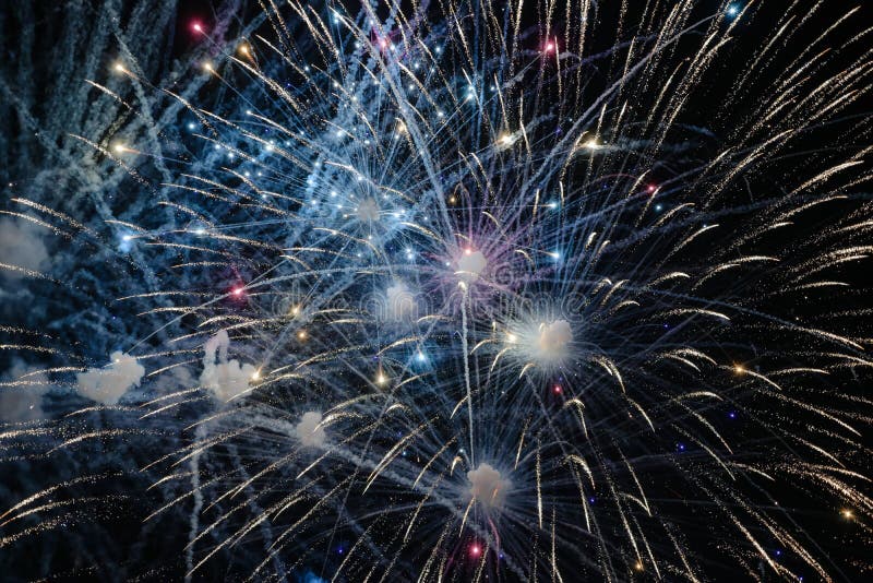 Beautiful Burst of Colorful Fireworks in the Night Sky Stock Photo ...