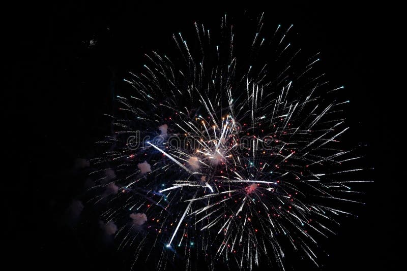 Beautiful Burst of Fireworks in the Night Sky Stock Image - Image of ...