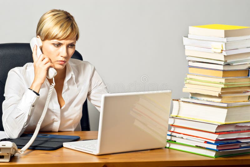 Beautiful Business Lady at Desk Stock Photo - Image of human, chair ...