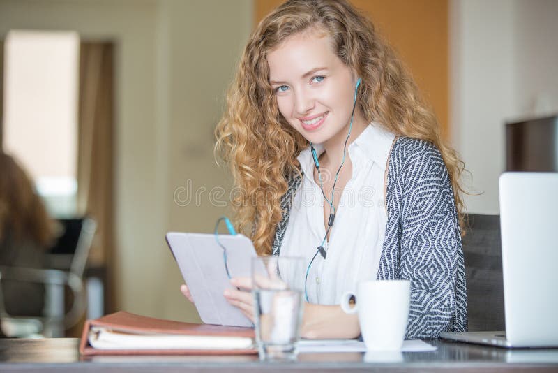 Beautiful Business Student E-learning Stock Photo - Image of learning ...