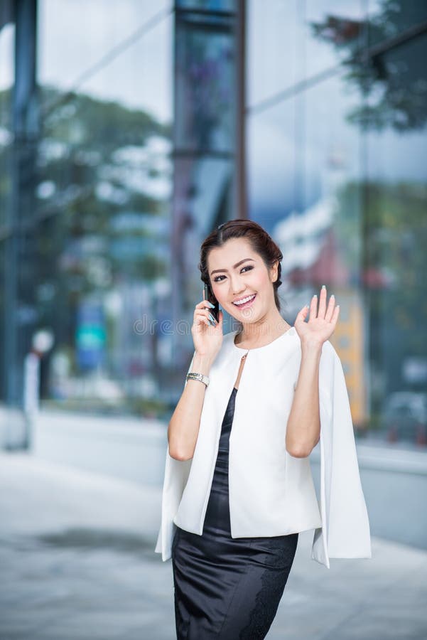 Beautiful Business Woman Doing Portrait Stock Image - Image of ...