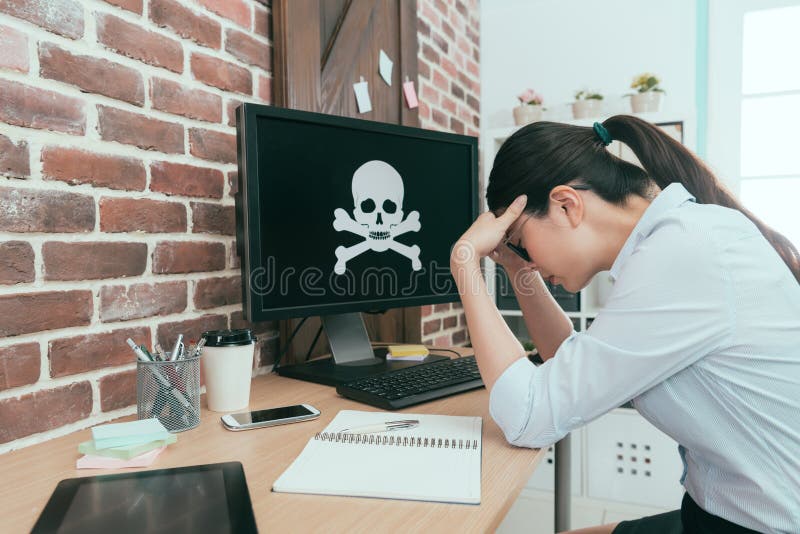 Beautiful Business Woman Having Work Problem Stock Image - Image of ...