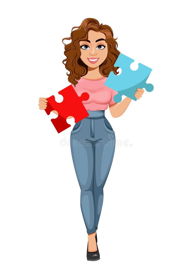 Beautiful Business Woman Solving Problem Stock Vector - Illustration of ... Beautiful Business Woman Solving Problem Stock Vector - Illustration of ...