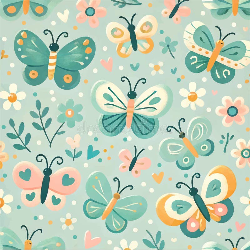 Beautiful Butterflies Background Print Design Stock Vector ...