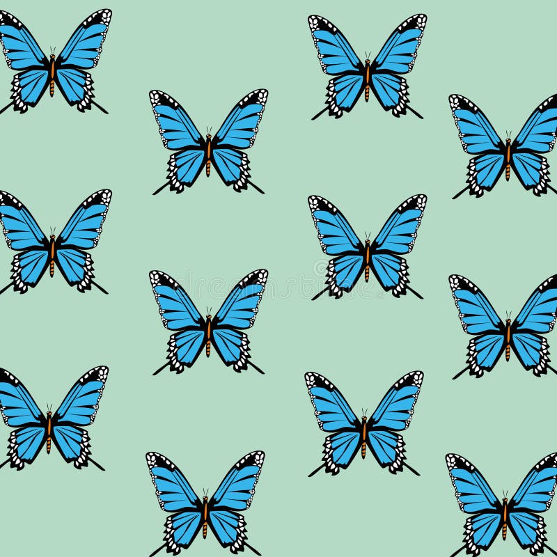 Beautiful Butterflies Decorative Pattern Background Stock Vector ...
