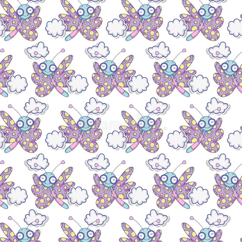 Beautiful Butterflies Flying Pattern Stock Vector - Illustration of ...