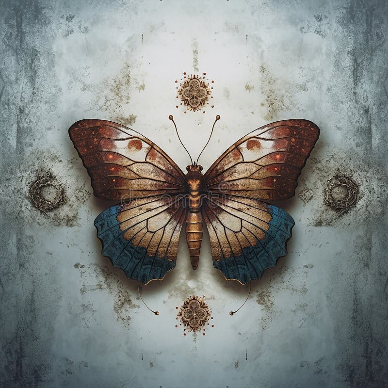 Beautiful Butterfly in Beautiful Setting. Stock Illustration ...