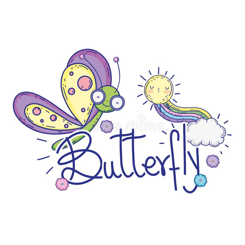 Beautiful Butterfly with Calligraphy Character Stock Vector ...