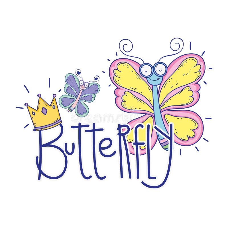Butterfly Calligraphy Blue Tones Stock Illustration - Illustration of ...