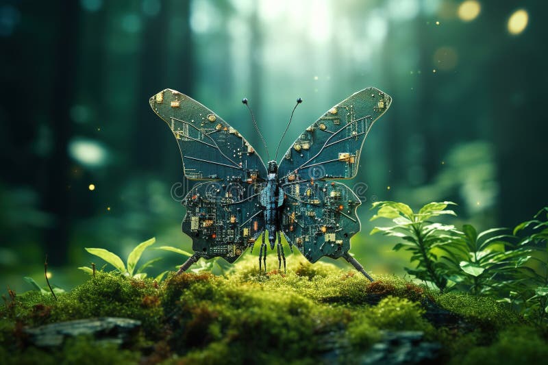 A Beautiful Butterfly Electronics Technology in the Forest. Insect ...