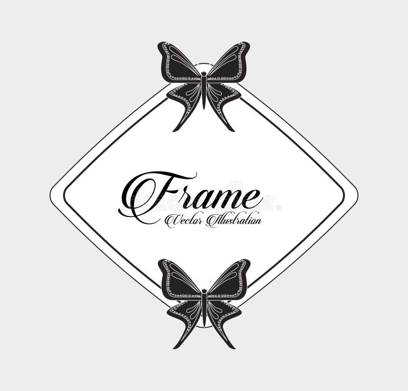 Beautiful butterfly frame stock vector. Illustration of graphic - 60962807