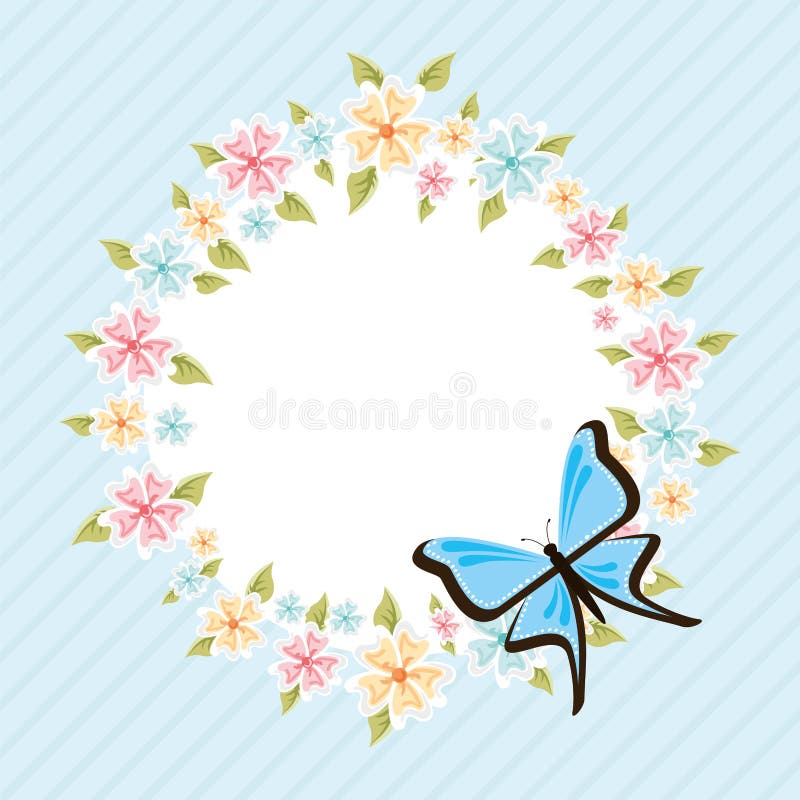 Beautiful butterfly frame stock vector. Illustration of summer - 60966225