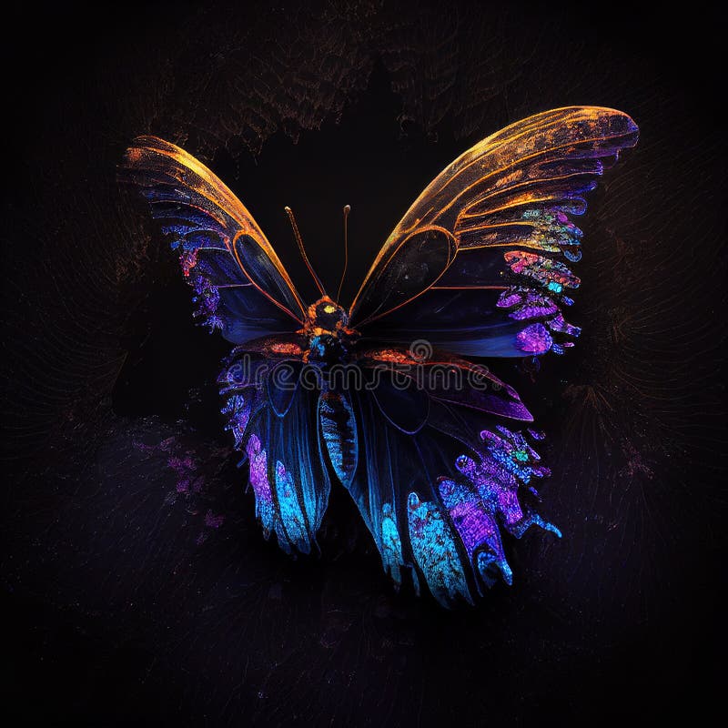 Beautiful Butterfly Glowing Butterfly Image Generative AI Stock ...