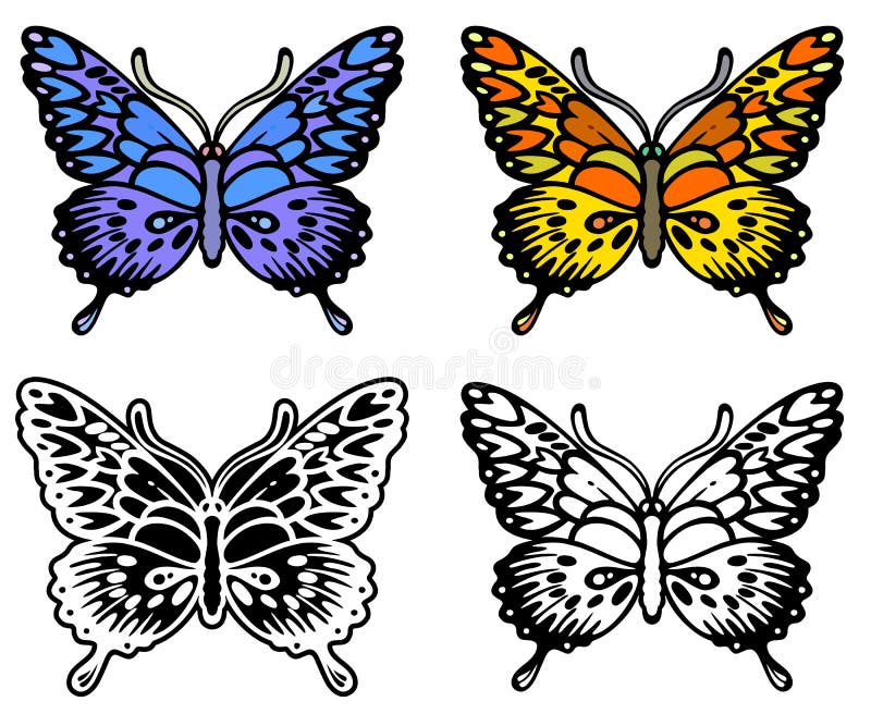 Beautiful Butterfly Graphics with Variations Stock Vector ...