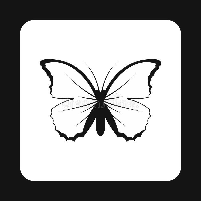 Beautiful Butterfly Icon, Simple Style Stock Illustration ...