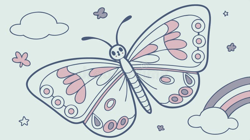 Beautiful Butterfly Illustration with Dotted Wing Pattern and Soft ...