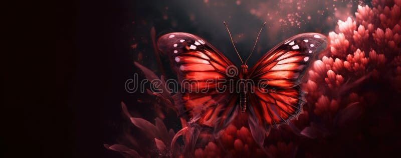 Beautiful Butterfly, Panoramic Layout Stock Illustration - Illustration ...