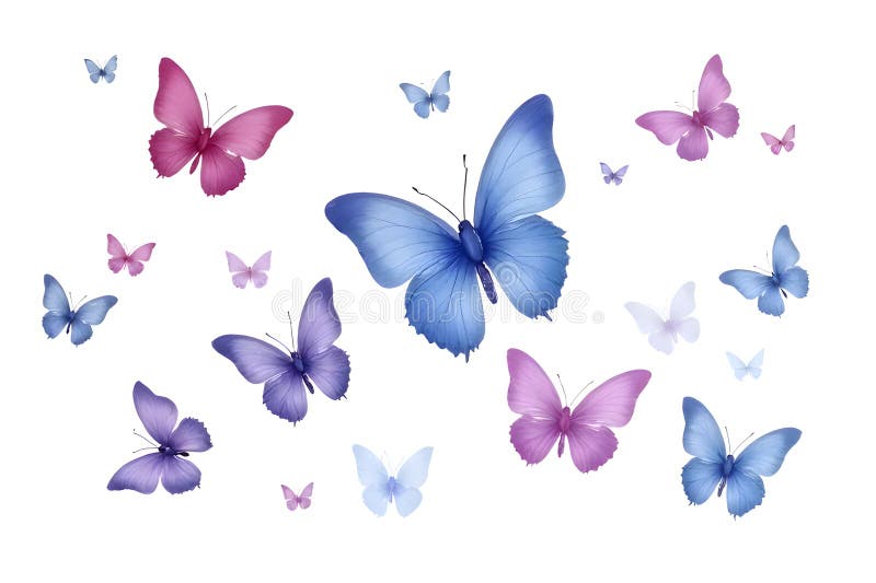 The Beautiful Butterfly Pattern from Watercolors Stock Illustration ...