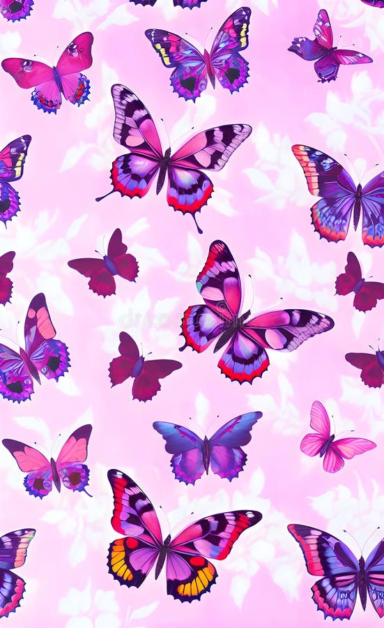 Colorful Butterfly Pattern Illustration Stock Illustration ...