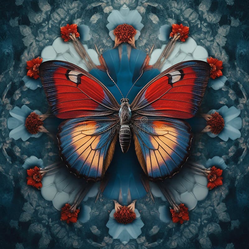 Beautiful Butterfly in Beautiful Setting. Stock Illustration ...