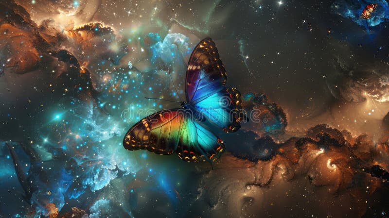 Beautiful Butterfly in the Space Stock Illustration - Illustration of ...