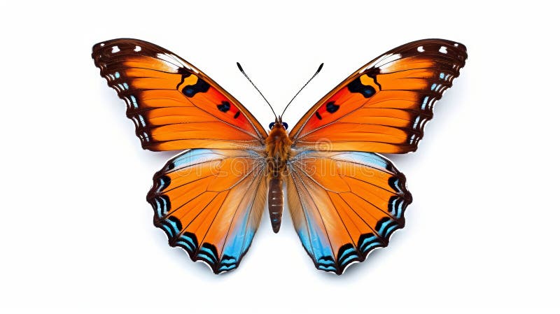 Beautiful Butterfly Top View Isolated on White Background. Generative ...