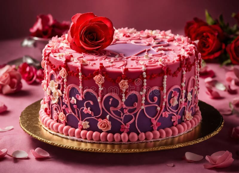 Beautiful Cake for the Holiday on the Table Stock Illustration ...