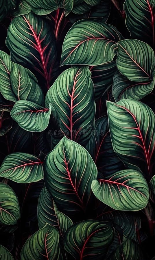 Beautiful Calathea Prayer Plant Leaves in an Interesting Botanical ...