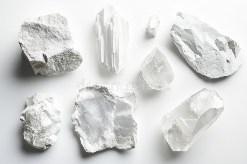 Beautiful Calcite Crystal Samples Displayed on a Clean White Background ...