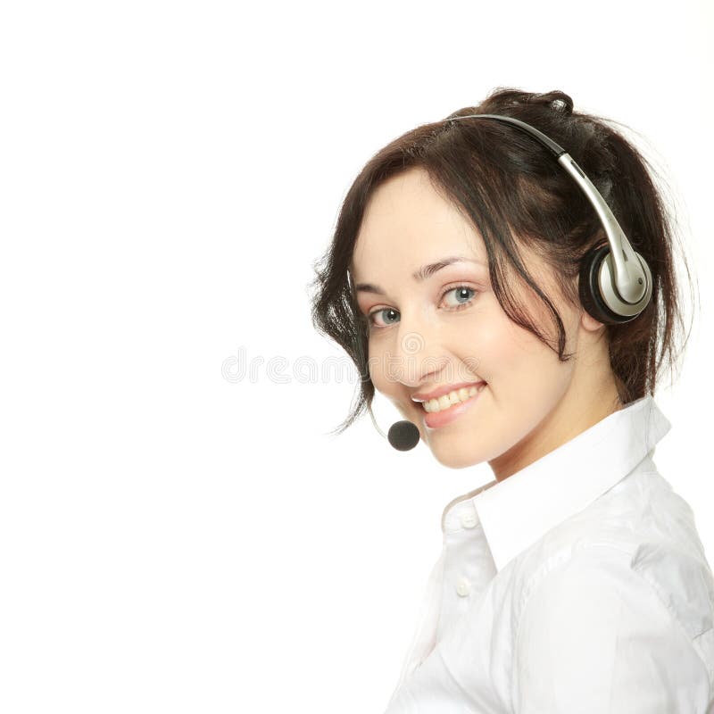 Beautiful Call Center Agent Stock Image - Image of hair, center: 31370329