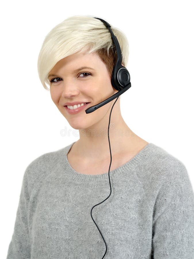 Beautiful Call Center Woman Stock Image - Image of girl, headset: 29221767