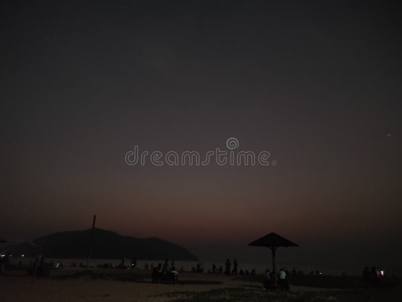 Beautiful Calm Beach and People Enjoying after Sunset Stock Image ...