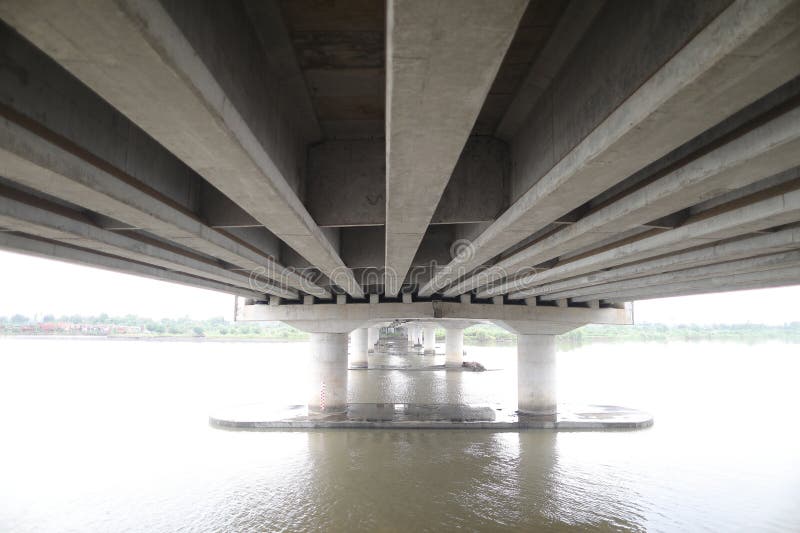 A Calm Lake Under the Bridge Stock Photo - Image of beautiful, line ...