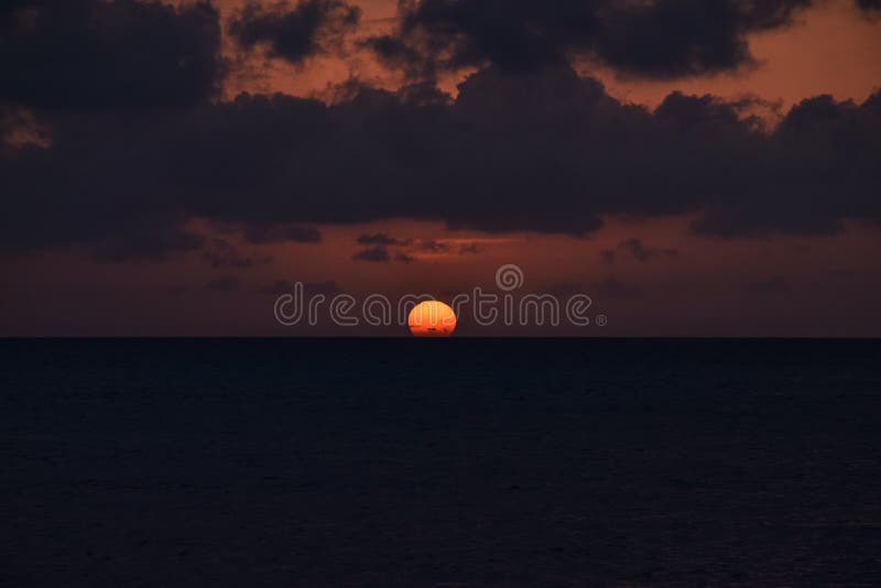 Beautiful Calm Sea during Sunset Under the Storm Clouds Stock Image ...