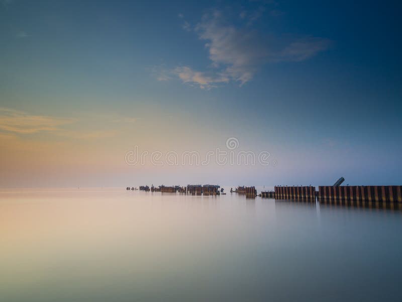 Beautiful calm seascape. stock photo. Image of summer - 76598298