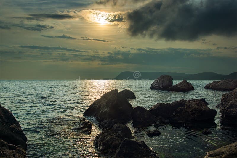 A Beautiful Calm Sunset, on the Black Sea Stock Image - Image of beauty ...