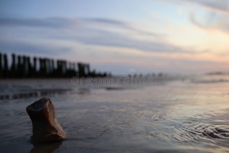 Beautiful Calm Sunset Over the Sea Shore Stock Image - Image of ...