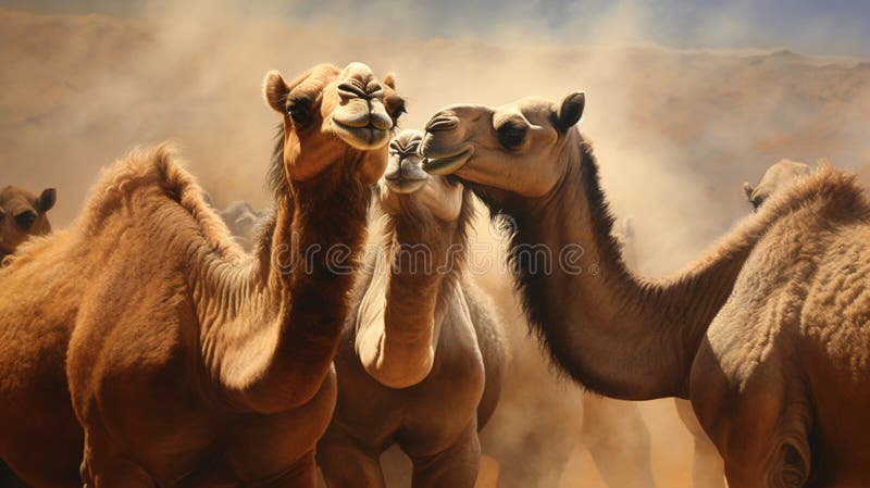Beautiful Camels Close Up in the Desert. Stock Photo - Image of culture ...