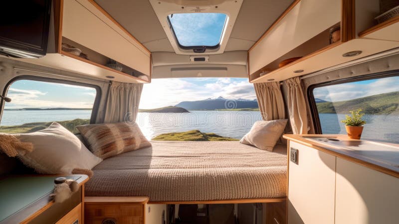 Beautiful Camper Van View Created with Generative AI Technology Stock ...
