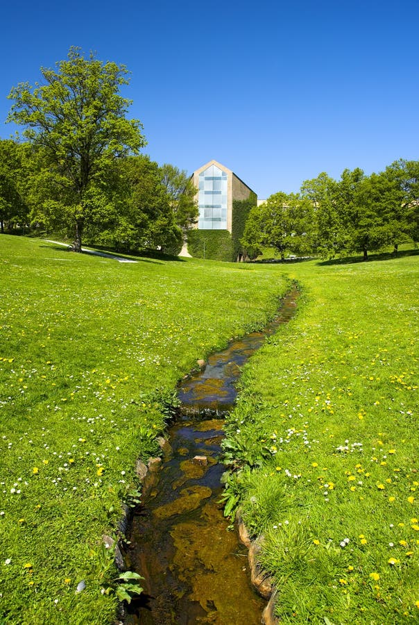 Beautiful campus park stock photo. Image of grassy, blue - 2501534