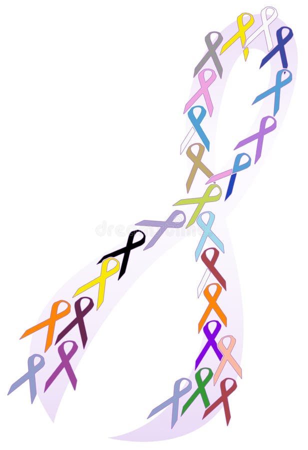 Set of All Cancer Ribbons, Cancer Awareness Ribbons. Flat Vector ... Set of All Cancer Ribbons, Cancer Awareness Ribbons. Flat Vector ...