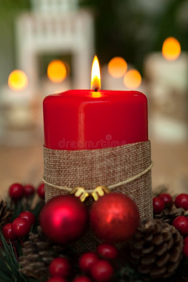 Beautiful Candles in home stock photo. Image of festive - 97082168