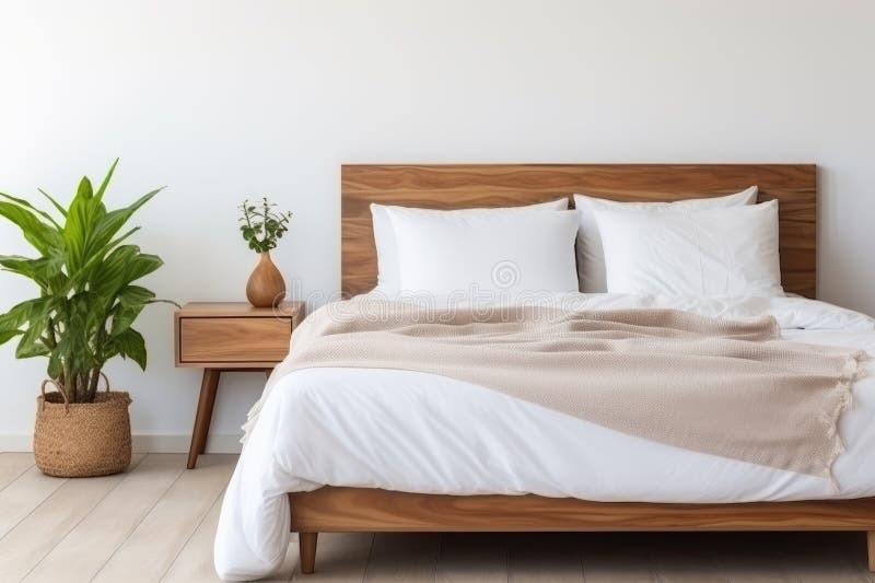 A Beautiful Canvas Frame in Bedroom Room, Bed Room Interior, Generative ...