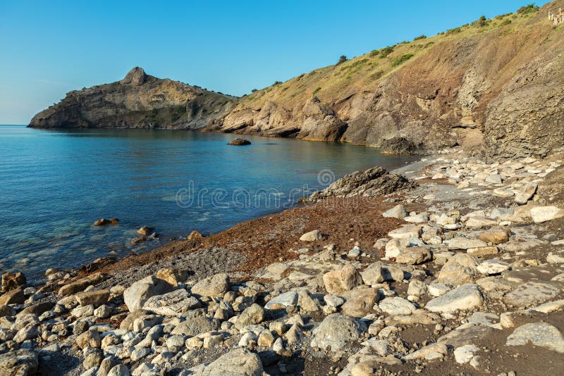 Beautiful Cape Kapchik in the Black Sea. Crimea. Stock Image - Image of ...