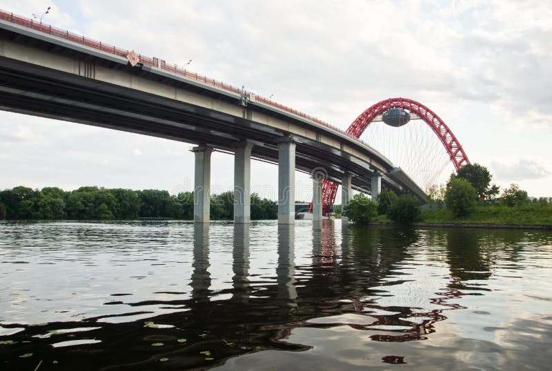 Beautiful Car Bridge Over the River on a Summer Day Editorial Image ...
